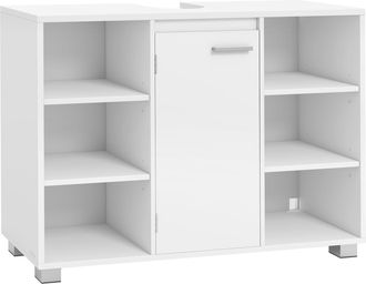 Vasagle Waschbeckenunterschrank, Unterschrank, Badezimmerschrank, Badschrank mit verstellbaren Ablagen, 30 x 90 x 60 cm, mit F&uuml;&szlig;en, wolkenwei&szlig; BBK507W01