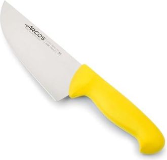 Arcos Fleischermesser Breite Klinge Edelstahl Nitrum 170 mm - Fleisch Schneiden - Gelber Polypropylen Griff - Serie 2900