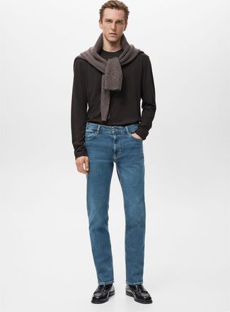 Mango Jean Patrick slim fit Ultra Soft Touch bleu foncé vintage - Homme - 38 - MANGO MAN