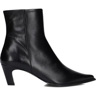 Zinda Schwarze Leder Stiefeletten f&uuml;r Damen - - Shoes - Damen - Schwarzk - 39 EU