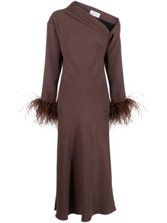 16Arlington Adelaide Kleid mit Federn - Braun