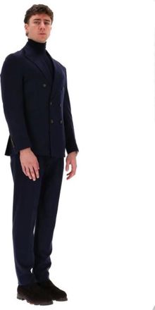 Eleventy Homme, Costumes, Bleu, Taille: L Costume croisé en jersey