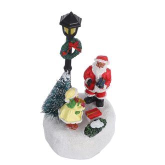 Valiclud Weihnachtstischlaternen-Dekoration Beleuchtete Weihnachtsmann-Figur mit LED Batteriebetriebene Weihnachtsstra&szlig;enlaternen-Dekoration f&uuml;r Tisch oder Sch