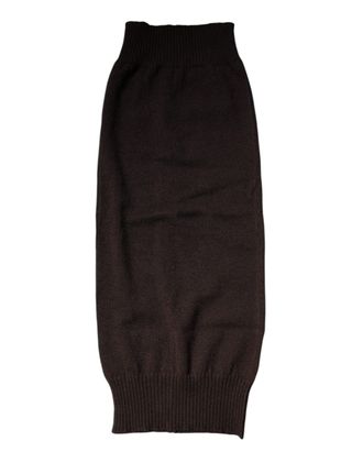 Dolce & Gabbana Mens Brown Cashmere Knitted Neck Warmer Foulard Scarf Black