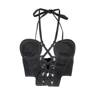 Julfer Julfer, Femme, Tops, Noir, Taille: 36 FR Hauts sans manches