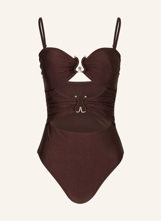 Mrs & Hugs Mrs & Hugs Bandeau-Badeanzug Mit Cut-Outs braun