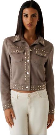 Guess Femme, Vestes, Beige, Taille: 40 FR Veste clout&eacute;e