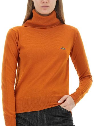 Vivienne Westwood Virgin Wool Turtleneck Sweater - Orange