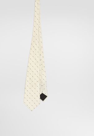 Dolce & Gabbana Krawatte Aus Jacquard Mit Polka-dot-muster - Mann Krawatten Und Einstecktuch Beige Pz