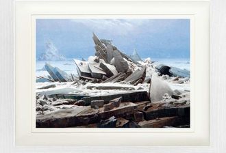 1art1 Caspar David Friedrich Poster Das Eismeer, 1823 Gerahmtes Bild Mit Edlem Passepartout | Wand-Bilder | Im Bilderrahmen 40x30 cm