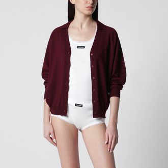 Miu Miu Cardigan aus Amaranth-Wolle