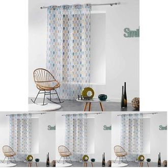 Douceur d'Int&eacute;rieur 1624725 PALPITO Panneau &agrave; oeillets Polyester Blanc 140 x 240 cm (Lot de 4)