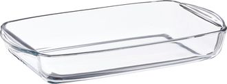 Dajar AMBITION Auflaufform Glas Backofen 29 x 19 cm Excellent rechteckige Glasform mit Griffen spülmaschinengeeignet