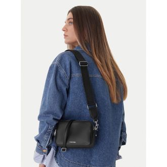Calvin Klein Handtasche Calvin Klein Webbing Double Strap Camera Bag LV04F3165G Schwarz