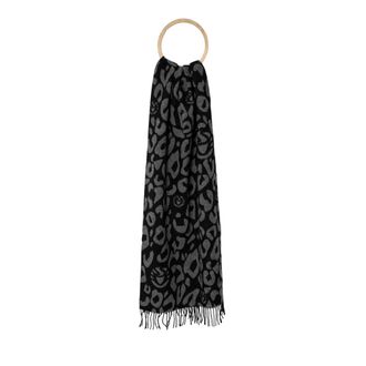 Sportalm Leoparden-Schal mit Fransen - - Accessories - Damen - Schwarzk - ONE SIZE