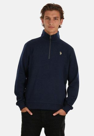 U.S.Polo Association Stehkragenpullover Stehkragenpullover USNiico - Herren Half-Zip Pullover mit Weiche Baumwollmischung, sportlich-elegantes Design und hoher Komfort