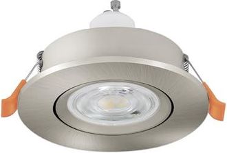 Eglo LED Einbaustrahler Barranco, Deckenspot Wohnzimmer, Deckenstrahler schwenkbar aus Kunststoff in Silber, warmwei&szlig;, inkl. GU10 Leuchtmittel