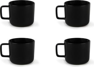 Excelsa Nordic Set mit 4 schwarzen Teetassen, Keramik, Steingut, Fassungsvermögen 210 ml