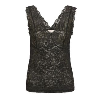 Cream Femme, Tops, Noir, Taille: 36 FR Haut Noir &agrave; Bretelles en Dentelle