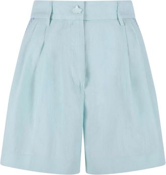 Genny Femme, Shorts, Vert, Taille: 36 FR Linen Tailored Shorts