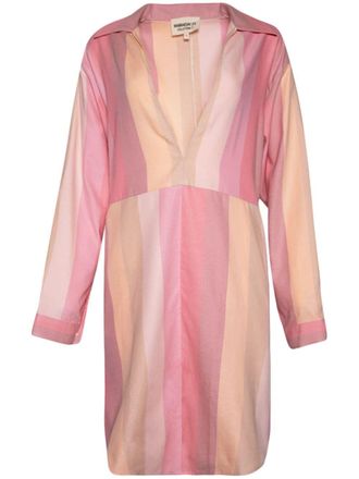 Marrakshi Life robe en coton à rayures - Rose
