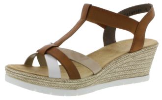 Rieker 61995-81, Damen Geschlossene Sandalen, Blau (bianco/cayenne/skin 81), 42 EU (8 UK)