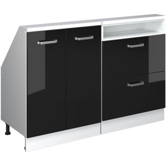 Vicco Ensembles de meuble de rangement sous pente Rion, Ch&ecirc;ne noir brillant/blanc, Lot de 2, Vicco