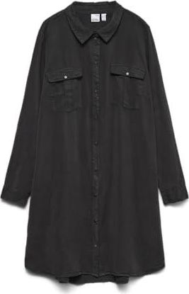 Vero Moda Vero Moda Vmsila Ls Mix GA Curve Noos Robe Courte pour Femme, Noir, 46