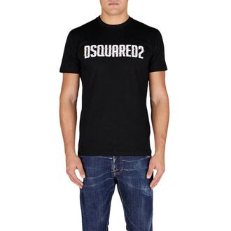 Dsquared2 Homme, Tops, Noir, Taille: XL T-Shirt en Coton Flou