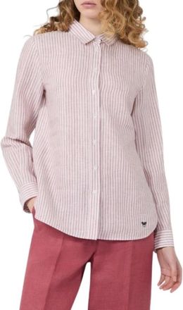 Max Mara Femme, Blouses et Chemises, Rose, Taille: 38 FR Camicia a righe in tela di lino