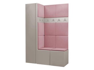 Mirjan24 Garderoben-Set Monati IX, Kleiderschrank, Schuhschrank mit 6 F&auml;cher, 2X Kleiderhakenbrett, Gepolstertes Paneel/Wandpaneel, 8 Doppelhaken, Flurgarderob