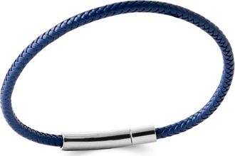 Brillaxis Bracelet cuir bleu et acier