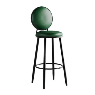 Generic Barhocker in Tresenh&ouml;he mit runder R&uuml;ckenlehne aus Kunstleder und schwarzen Metallbeinen f&uuml;r die K&uuml;cheninsel-Fr&uuml;hst&uuml;cksbar - Moderne Wohndekoration