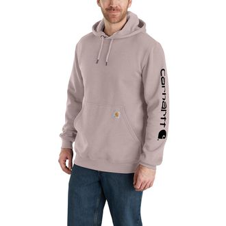 Carhartt Work in Progress Herren-Sweatshirt mit Grafik und Logo-Ärmeln, lockere Passform, mittelschwer, Violett, XL