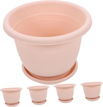 Yardwe 5sätze Atmungsaktive Pflanzgefäße Mit Ablauflöchern Und Untersetzer Kontrollierte Wurzelentwicklung Kunststoff-blumentöpfe Für Orchideen Balkon Innenb