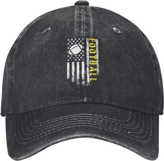 Generic Drapeau Am&eacute;ricain De Football Bro Unisexe Chapeau De Cowboy Anti UV Trucker Caps R&eacute;tro Ancien Hip-Hop Cap pour Voyage Toutes Les Saisons Tennis