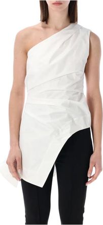 R&oacute;he Femme, Tops, Blanc, Taille: 36 FR One Shoulder Top