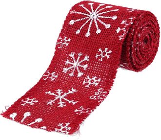 BESPORTBLE Pflanzenschutz Winter Weihnachten Band verdrahtet handgemachte Sackleinen Band f&uuml;r Hochzeitsdekor (2 rot) Juteband