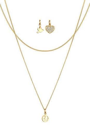 Elli Collier Femme Coeur Pigeon Paix Cristal - (925/1000) Argent