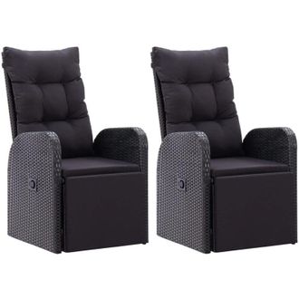 vidaXL Vidaxl - Chaises de jardin inclinables coussins lot de 2 R&eacute;sine tress&eacute;e