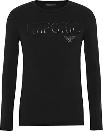 Emporio Armani T-Shirt Homme 111653 CC716, Tee-Shirt Manche Longue, Col Rond (Noir, XL)