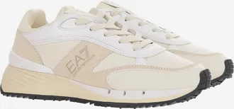 Emporio Armani Leather and Mesh Sneakers - Multicolor