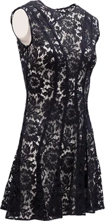 Valentino Garavani Womens Floral Black Lace Mini Dress