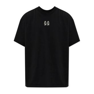44 Label Group T-Shirt Mit Print-Logo - - Tops - Herren - Schwarzk - XL