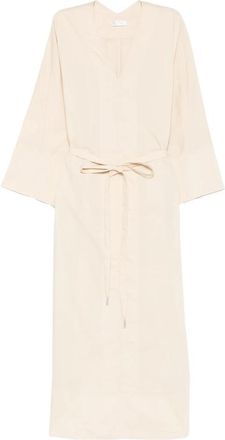 PANICALE V-neck Belt Midi Dress