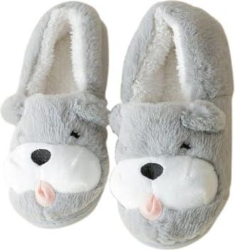 FOMIYES Chaussures De Ménage En Coton Pantoufles Chaudes Antidérapantes Hiver Femmes Intérieur Gris Taille 40/41 Semelle Épaisse Confort