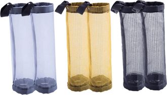 DOITOOL 6 Stück Teiliges Hängender Müllbeutelhalter aus Mesh Polyester Wiederverwendbarer Plastikbeutel Organizer mit Lanyard Platzsparender Küchen Schrankspe