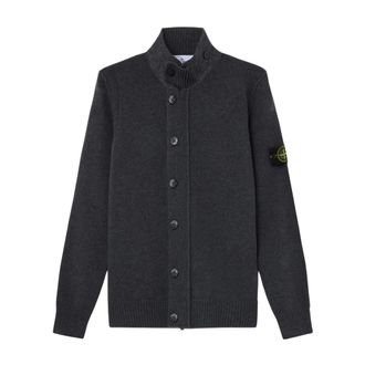 Stone Island Pull &agrave; Boutons avec Finitions en Feutre - Homme - Pulls - Gris - Taille: 2XL
