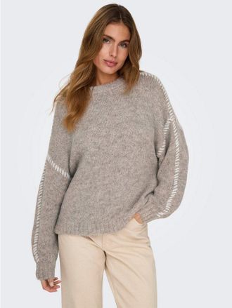 Jacqueline de Yong Rundhalspullover JDYZOEY LIFE L/S ON STITCH PULL KNT NOOS mit dekorativen Ziern&auml;hten