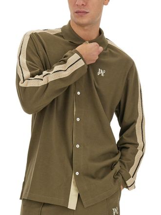Palm Angels Monogram Cotton Shirt - Green